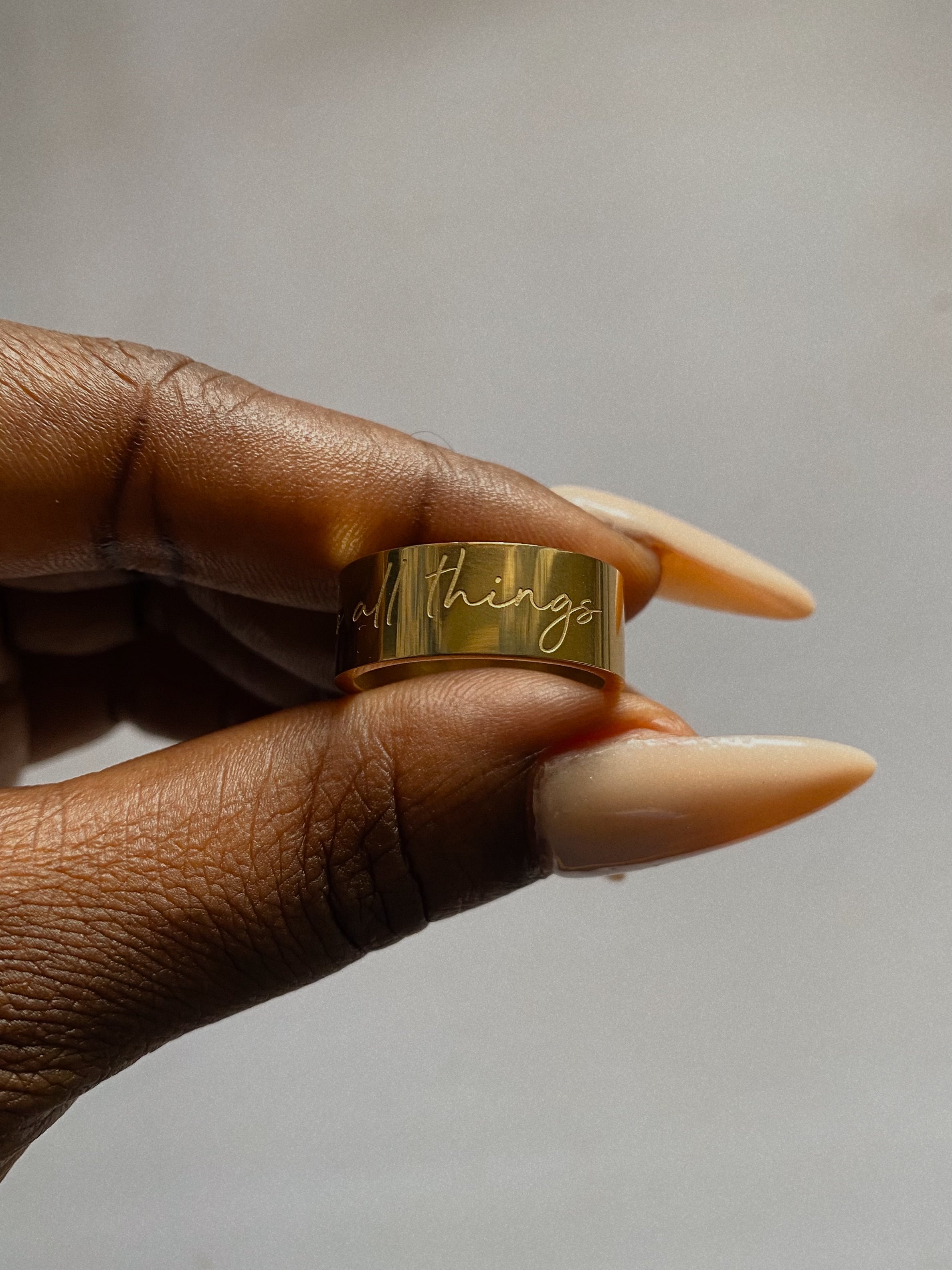 "She Can Do All Things" Affirmation Ring | 18k Gold Plated – MAGNES